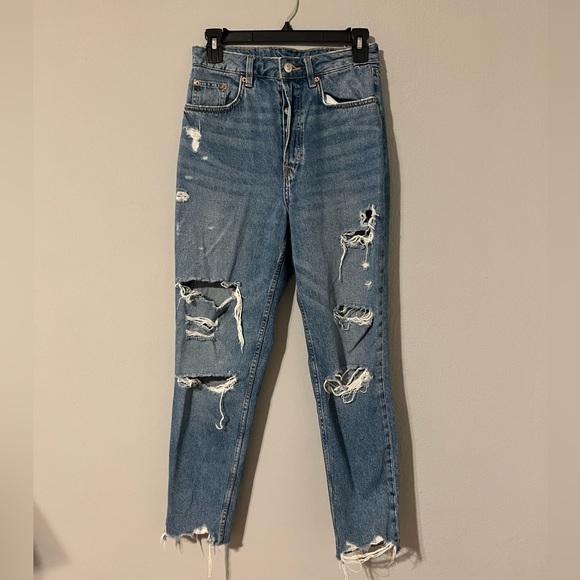 Divided | Jeans | Hm Ripped Mom Jeans High Rise Sz 4 | Poshmark